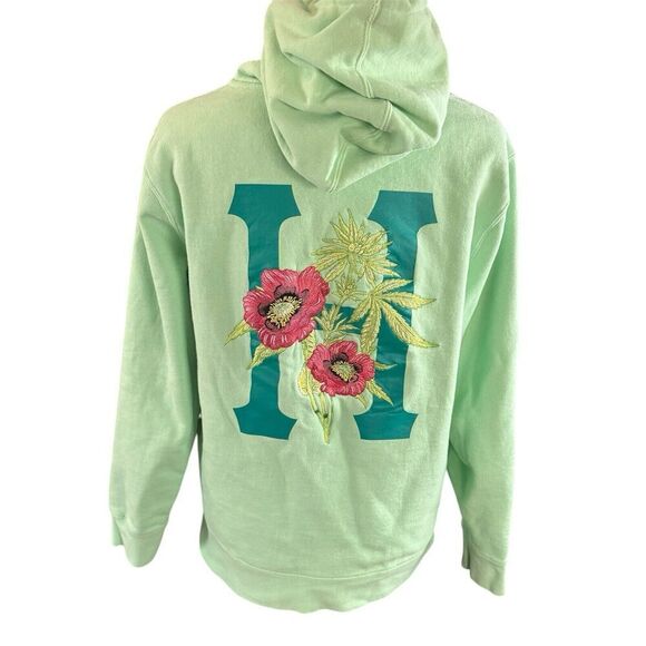 HUF | Tops | Huf Sz S Women Mint Green Embroidered Rose Hoodie Memorium ...